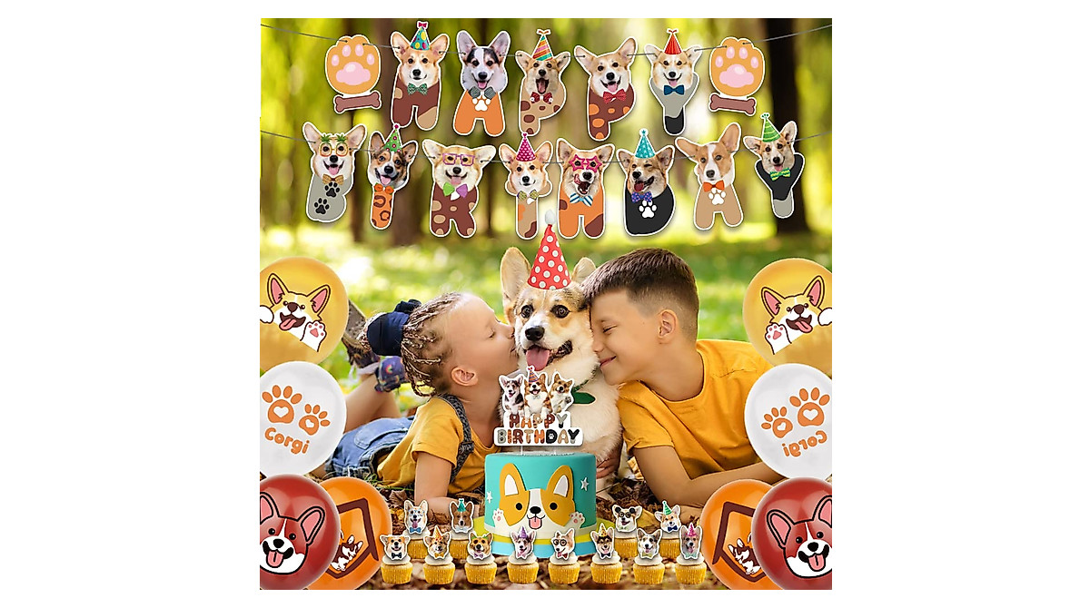 Cute Corgi Party Decorations for Birthday Events