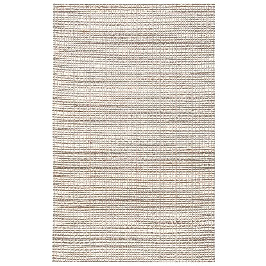 SAFAVIEH Natural Fiber Collection Area Rug - 9' x 12', Natural & Ivory, Handmade Farmhouse Jute & Wool, Ideal for High Traffic Areas in Living Room, Bedroom (NFB553A)