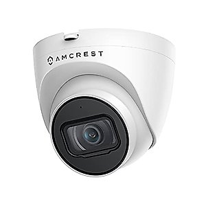Amcrest 5MP Turret POE Camera, UltraHD Outdoor IP Camera POE with Mic/Audio, 5-Megapixel Security Surveillance Cameras, 98ft NightVision, 2.8mm Lens (103° FOV), IP67, MicroSD (256GB), (IP5M-T1179EW)