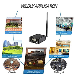 Fm Transmitter Long Range Stereo Transmitter for Home Church Parking Lot Drive-in Supermarket Conference Factory Lights Show