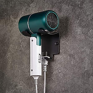YUSINNKY Hair Dryer Holder Wall Mounted, SUS304 Stainless Steel Blow Dryer Holder,Space Saver Hair Product Organizer for Bathroom or Bedroom,1 Pack, Black