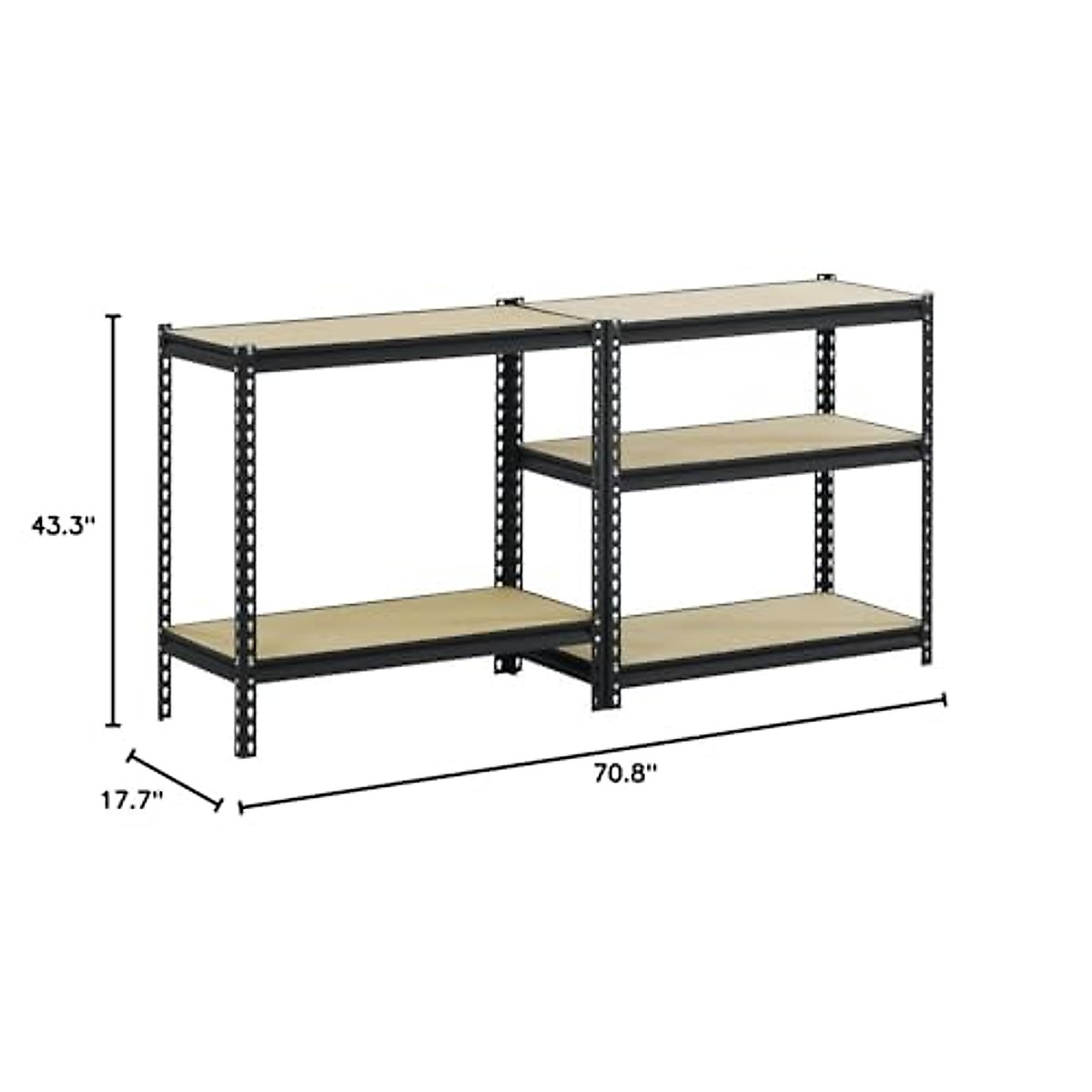 Kcelarec 5-Tier Utility Shelves, Metal Storage Shelves Garage Shelving Unit Adjustable Garage Storage Shelves Storage Racks Heavy Duty Shed Shelving (Black)