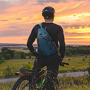 G4Free Sling Bag RFID Blocking Sling Backpack Crossbody Chest Bag Daypack for Hiking Travel(Teal Blue)