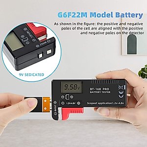 2 Pieces Digital LCD Universal Battery Tester (Model: Bt - 168 PRO), Portable Battery Checker Battery Tester for AA AAA C D 9V 3.7V 1.5V Button Cell