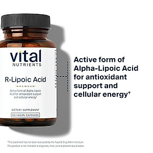 Vital Nutrients - Alpha Lipoic Acid - Multi-Purpose Nutrient with Powerful Antioxidant Properties - 60 Vegetarian Capsules per Bottle - 200 mg