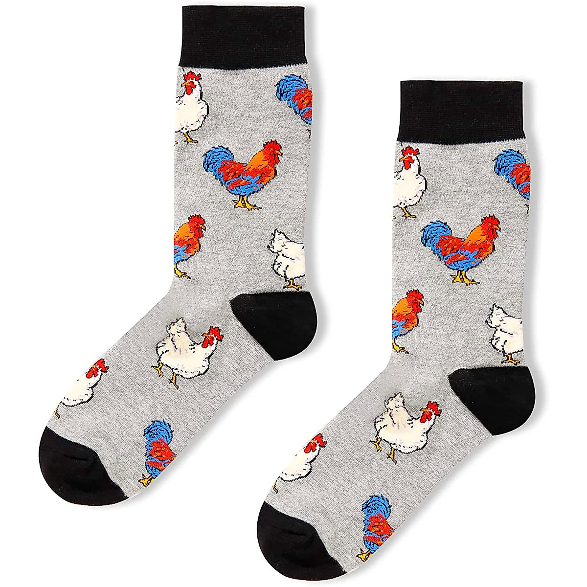 HAPPYPOP Funny Farmer Gifts Chicken Gifts Men, Chicken Wing Socks Farm Animal Rooster Socks Dad
