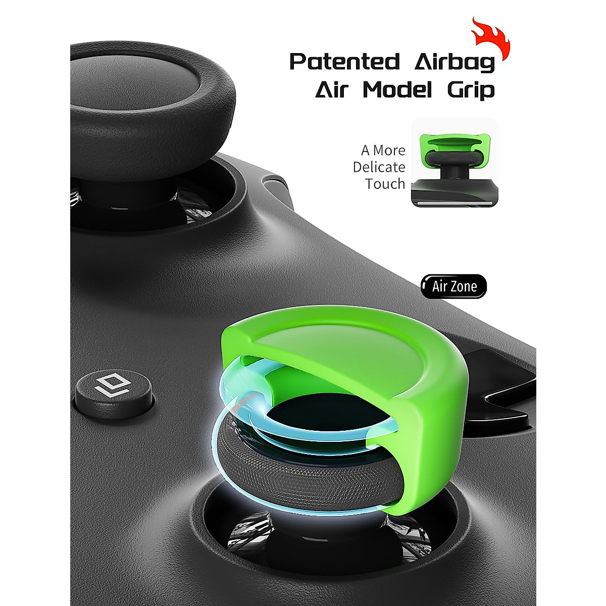 ELETIUO 5 Pairs/10 Pcs Thumb Grips Set for Xbox Series X/S,Xbox One,Xbox One X/S Controller,Anti-Slip Silicone Joystick Cap with 5 Designs, Custom Analog Thumbsticks Cover,Green