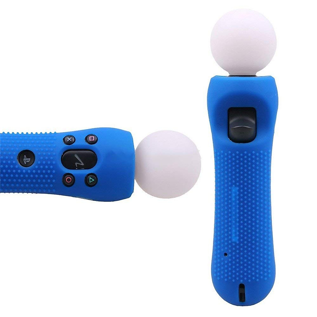 2 pcs Silicone Rubber Cover Anti-Slip Cover Protective Skin Case for Playstation PS4 VR Move PS Move Motion Controller Blue