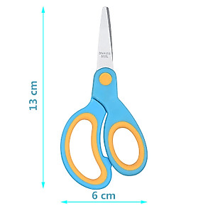 5" School Pack of Kids Scissors Bulk Set for Student With Soft Comfort-Grip Handles, 36 Packs