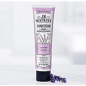J.R. Watkins Natural Moisturizing Hand Cream, Hydrating Hand Moisturizer with Shea Butter, Cocoa Butter, and Avocado Oil, USA Made and Cruelty Free, 3.3oz, Lavender, Single