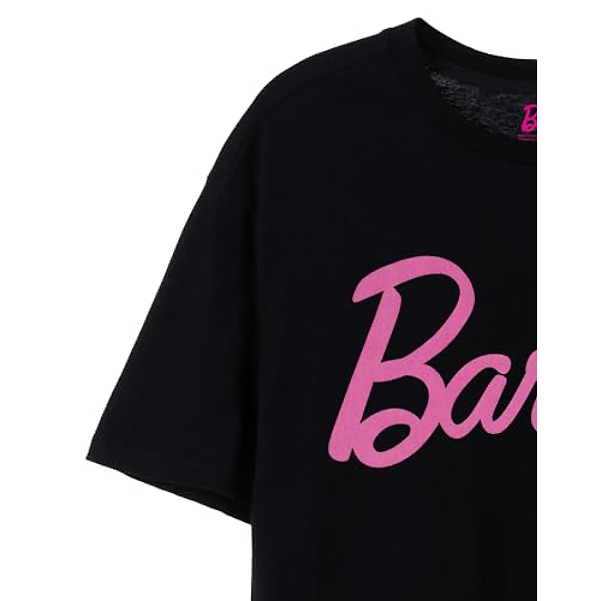 Barbie Women's Black Logo Tee | Iconic Brand | Fashionable Retro Top | Comfortable Fit Movie Merchandise - Small