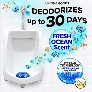 JJ CARE Urinal Mats [10 Black Urinal Pads + 10 Blue Urinal Screen Deodorizer] - Non-Slip Urinal Floor Mats, Deodorization Urinal Mats for Men Bathroom Commercial Bathroom Urinal Toilet Floor Mat