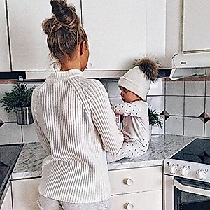 Baby Winter Warm Hat, Baby Newborn Knit Hat Infant Toddler Kid Crochet Hat Beanie Cap Beige