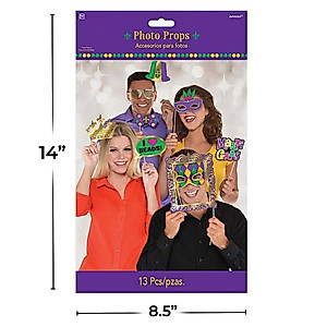 Amscan 399406 Mardi Gras Photo Prop Kit, One Size, Multicolor