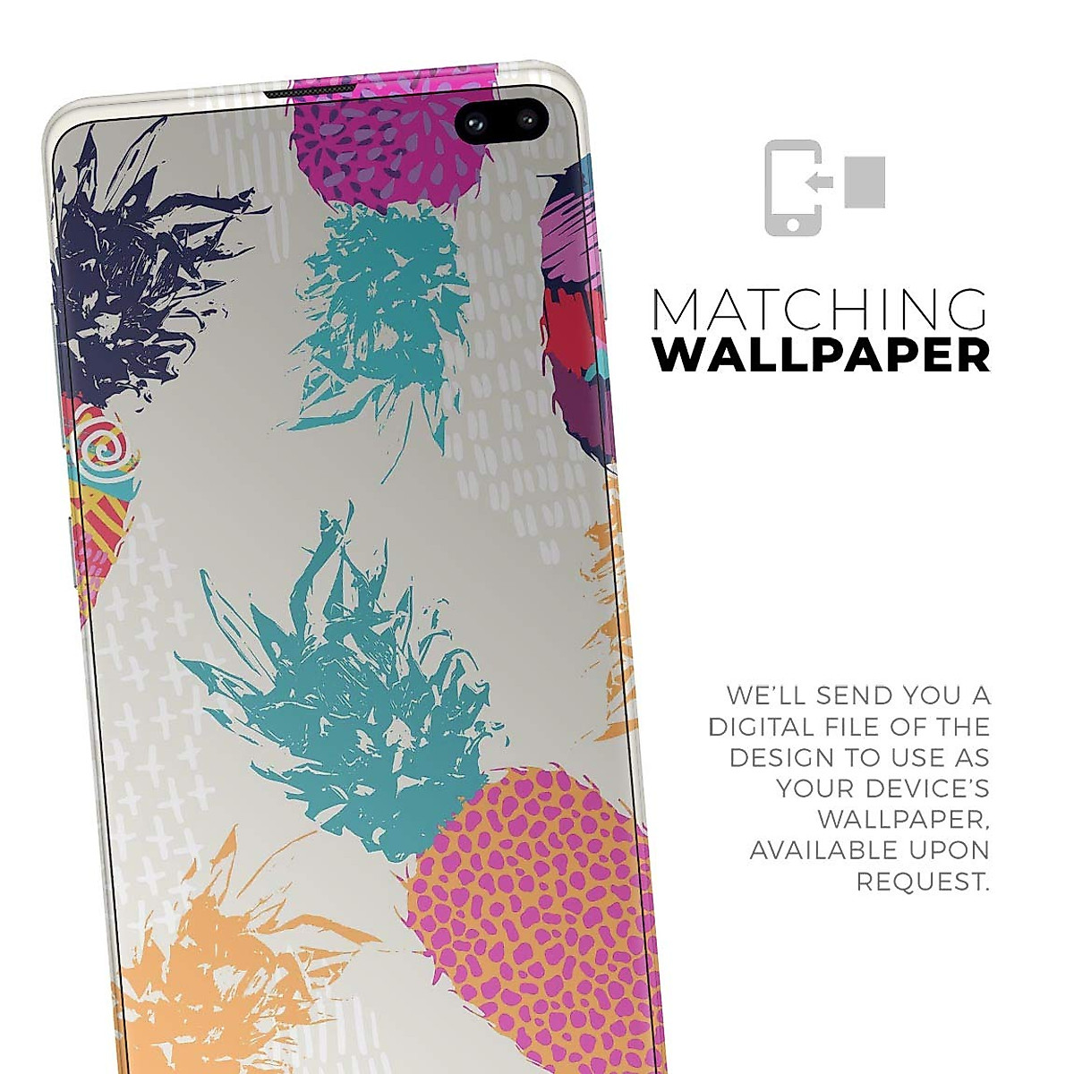 DesignSkinz Retro Summer Pineapple v2 Protective Vinyl Decal Wrap Skin Cover Compatible with The Samsung Galaxy S20 (Screen Trim & Back Glass Skin)