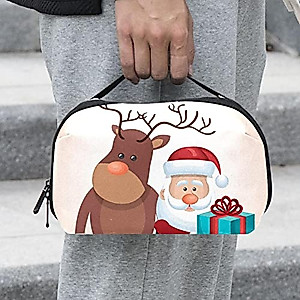 Travel Cord Organizer, Tech Organizer, Electronics Organizer, Cable Organizer Bag, Elk Santa Merry Christmas