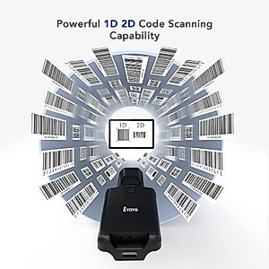 Eyoyo 2D Bluetooth Barcode Scanner Compatible with iPad, Tablet, iPhone, Android Phone, 3000mAh Rechargeable Battery, Portable Wireless 1D QR UPC Bar Code Reader for Library Book Warehouse Inventory…