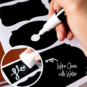 Erasable Liquid Chalk Markers White 2PK - Fine Tip Chalk Marker for Chalkboard - Bright Ink & Easy to Erase - 3mm Reversible Tip for Bullet or Chisel Point - White Bistro Chalk Markers for Blackboard