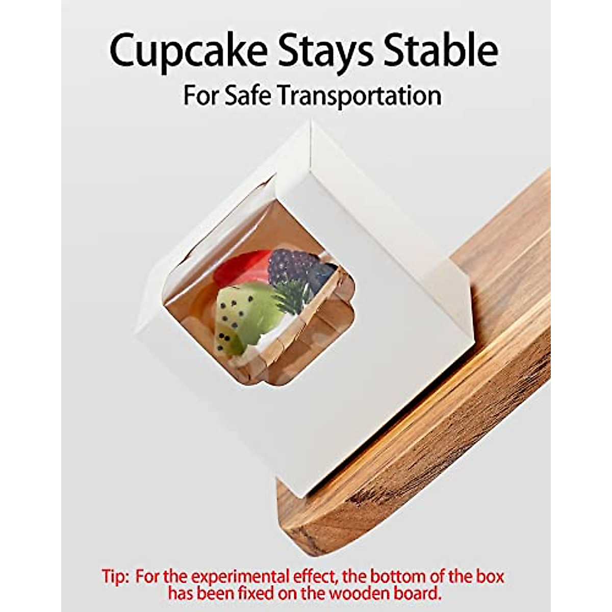 Happyhiram Cupcake Boxes 50 Pcs White Individual Cupcake Box, Single Cupcake Containers Cardboard Holders with Inserts and Window for Muffins Cocoa Bombs Packaging Togo Boxes for Birthdays Showers Party Favors Packing
