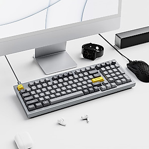 Keychron Q5 Wired Custom Mechanical Keyboard Knob Version, 96% Layout QMK/VIA Programmable Macro with Hot-swappable Gateron G Pro Brown Switch Double Gasket Compatible with Mac Windows Linux (Grey)