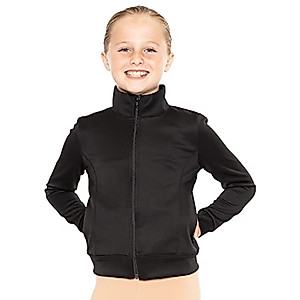 STRETCH IS COMFORT Girl's Gymnastics Black Jacket|Blush Pink X-Small