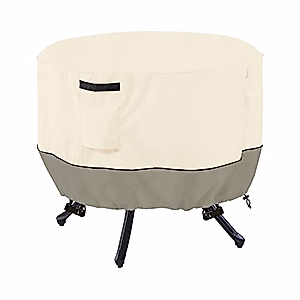 LSongSKY Round Patio Table Cover,Round Patio Table Covers For Outdoor Furniture Waterproof,Suitable For 36 inch Round Patio Table(36"DIA x 23"H),White&Grayish Green