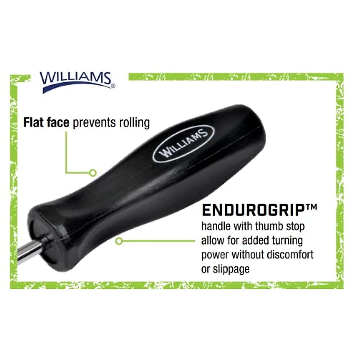 Williams 8-Piece Endurogrip Multi-Size Screwdriver Set, Keystone Slots Hex Bolster & Phillips, Comfort Grip Prevents Slippage, Extra Strength Steel Chrome Blades