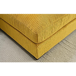 Container Furniture Direct Luxe Oversized Two-Piece Sectional Couches for Living Room, 102.4-Inch L Shaped Sofa with Chaise, Upholstered with Corduroy Fabric, Ginger Yellow -Left Facing