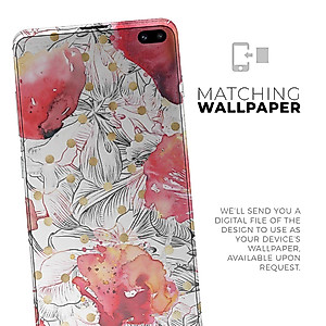 DesignSkinz Karamfila Watercolo Poppies V29 Protective Vinyl Decal Wrap Skin Cover Compatible with The Samsung Galaxy S20 (Screen Trim & Back Glass Skin)