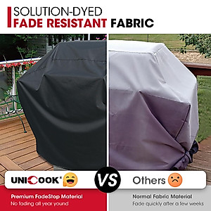 Unicook Grill Cover 55 Inch, Heavy Duty Waterproof Barbecue Gas Grill Cover, Fade and UV Resistant BBQ Cover, Durable Barbecue Cover, Compatible for Weber Char-Broil Nexgrill Grills and More