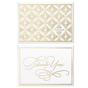 Hallmark Thank You Cards Assortment, Gold Foil Scroll (50 Thank You Notes with Envelopes for Wedding, Bridal Shower, Baby Shower, Business, Graduation)