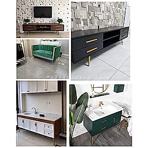 Bikani Golden Sofa Legs Round Solid Metal Furniture Legs Sofa Replacement Legs Perfect for Mid-Century Modern/Great IKEA hack for Sofa, Couch, Bed, Coffee Table (Golden Color, 5 Inches,Set of 4)