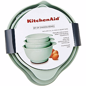 KitchenAid Classic Mixing Bowls, Set of 3, Pistachio