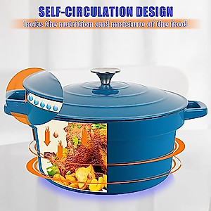 CUKOR Cast Iron Dutch Oven with Lid,6QT Non-stick Dutch Oven Pot for Cooking, Cast Iron Bread Pan with Lid,Bread Baking,Enamel Pot Coated Cookware