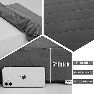 MeMoreCool Square Floor Pillow Seating for Adults Kids, Large Meditation Cushion Floor Pillow with Thick Foam & Soft Tufted Cover, Washable Big Pillow Seat Floor Cushion for Sitting Yoga, 22" Grey