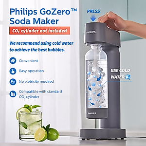 PHILIPS Sparkling Water Maker + PHILIPS Carbonating Bottles (1L Twin Pack)