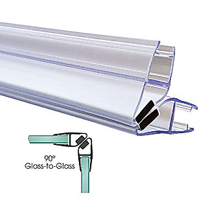 Universal 45 Degree Shower Door Magnetic Profile Seal for Glass-to-Glass Applications - 73" Long with White Magnet for 5/32", 3/16", 1/4" or 5/16" Glass - Pack of 2