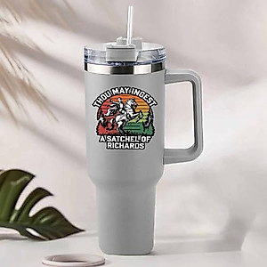 40 Oz Insulated Tumbler with Handle and Straw,Western Knight Horse Stainless Steel Vacuum Insulated Travel Mug,Leak-proof Water Bottle Iced Coffee Cup,Watercolor Stripe Tree
