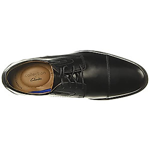 Clarks mens Whiddon Cap Oxford, Black Leather, 14 US