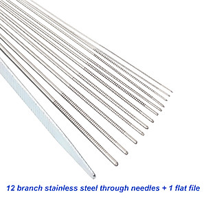 Herain Welding Tip Cleaner, Carb Carburetor Cleaner and Torch Nozzle Tip Cleaner Set for Cleaning Engine Carburetors, Gas Orifices, Sprinklers, Shower Heads(12 Wire Set Plus a Flat File) (1)