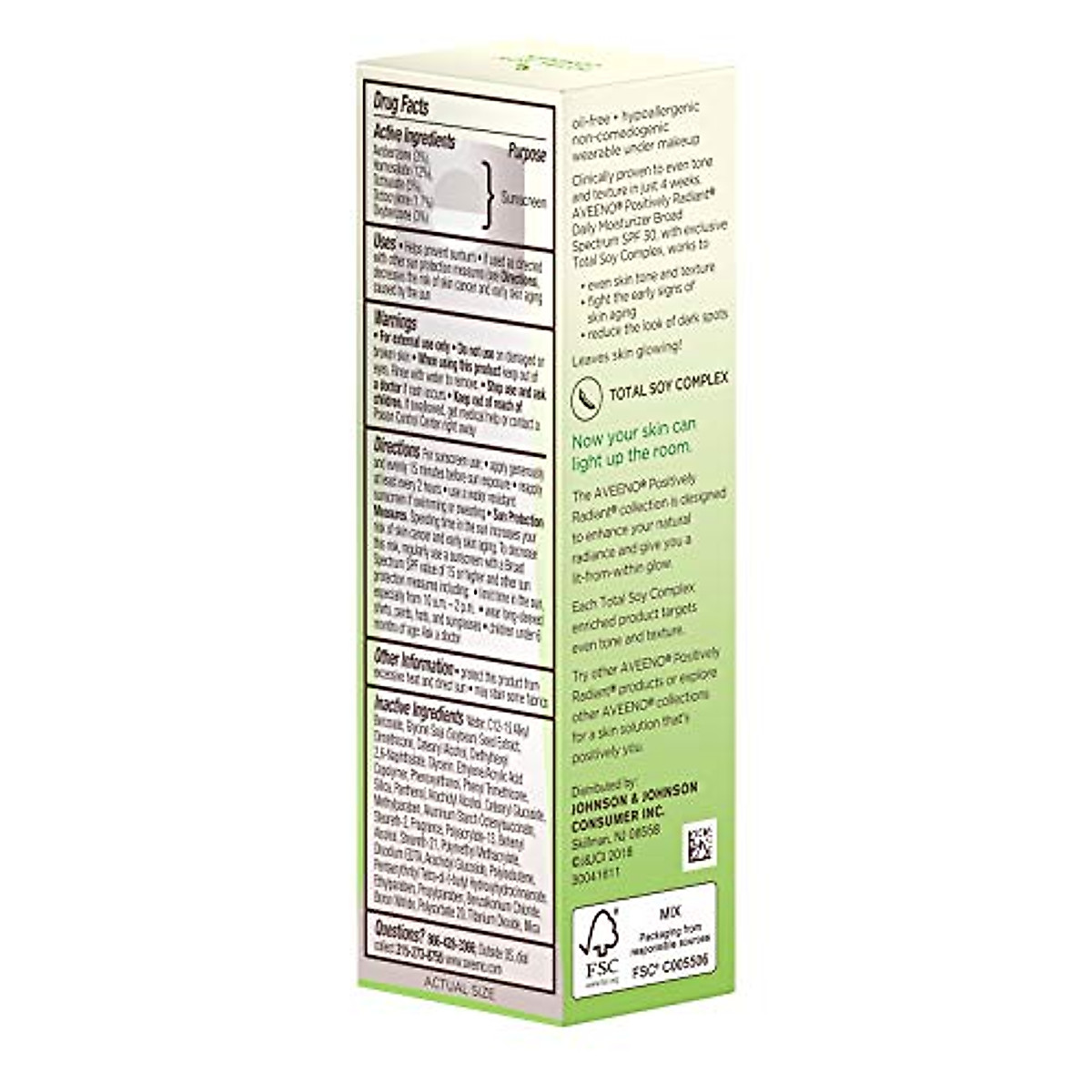 Aveeno Positively Radiant Daily Moisturizer Spf#30, 1oz, 1 Oz