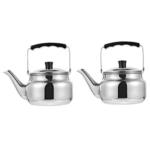 Abaodam 2pcs Pot Portable Kettle Milk Boiler Electric Coffee Percolators Induction Tea Kettle Stainless Steel Teakettle Household Teakettle Home Kettle Teakettle for Home Plastic Milk Jug