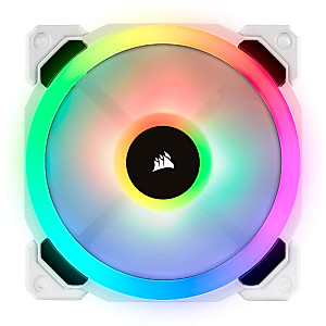 Corsair LL Series, LL120 RGB, 120mm RGB LED Fan, Triple Pack with Lighting Node PRO- White, Lighting Node PRO Included, LL120 RGB White,CO-9050092-WW