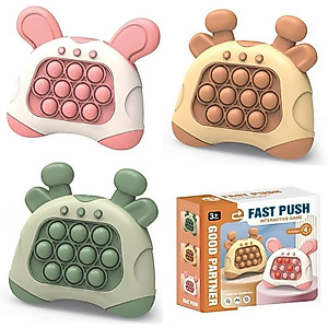 Handheld Pop Game Sensory Fidget Toys with Light, Fast Push Game Fidget Toys, Handheld Bubble Game Console, Speed Push Toy Through Level, Birthday Gift for Boys and Girls (Green)