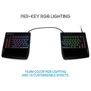 KINESIS Gaming Freestyle Edge RGB Split Mechanical Keyboard (MX Brown) (Renewed)