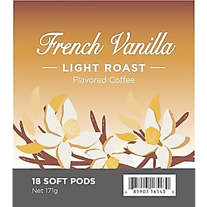 Wolfgang Puck Coffee, French Vanilla Coffee, 9.5 Gram Pods, 18 Count