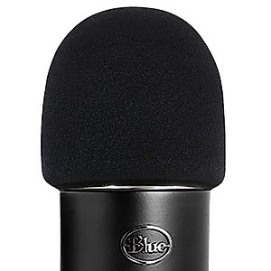 Foam Microphone Windscreen- Aedor Quality Sponge Mic Cover as a pop filter for Blue Yeti, Yeti Pro Condenser Microphones(Black)