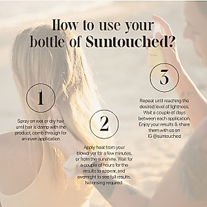 Suntouched Beach Blonde Hair Lightener - Citrus & Chamomile Highlighting Spray for Vegan Highlights, Cruelty, Paraben, Ammonia & Bleach-Free, 3.38 FL Oz