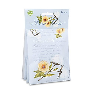 Willowbrook | Fresh Scents Scented Sachet Packet | White Cotton | Air Freshener Bags for Drawers, Closets, Cars | 3 Pack | Long Lasting Home Fragrance