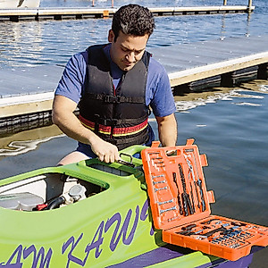 Great Neck MS125 125-Piece Marine Tool Set, Versatile Boat Tool Kit, Water Resistant Marine Tool Kit Case, Emergency Marine Tool Kit For Boats, Chrome Plated